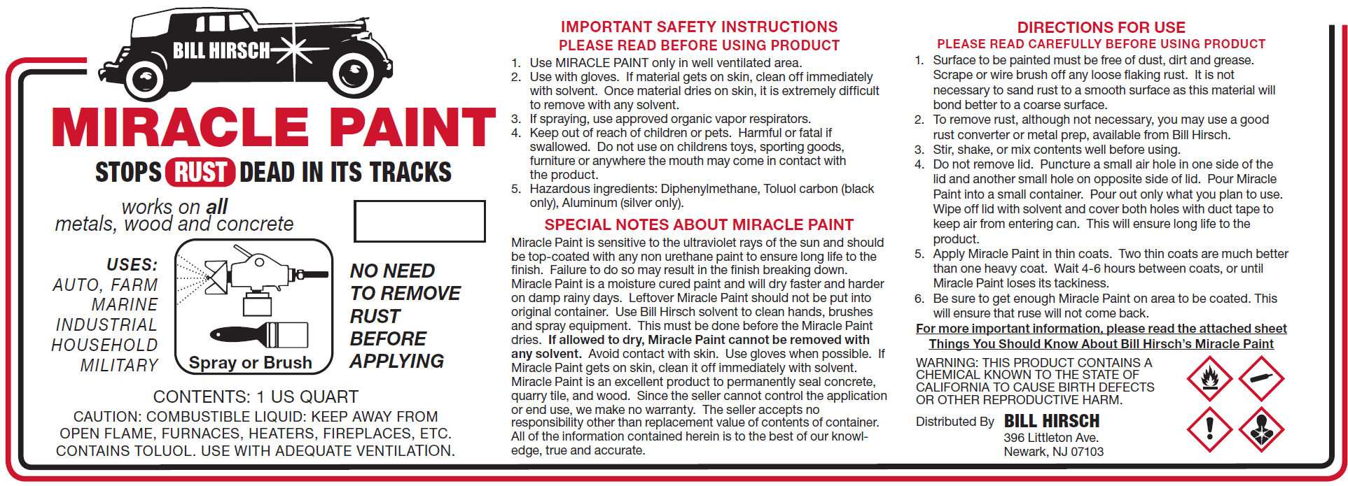 Bill Hirsch Miracle Paint | Anti-Rust Car Paint | Hirsch Aut-hirschauto.com